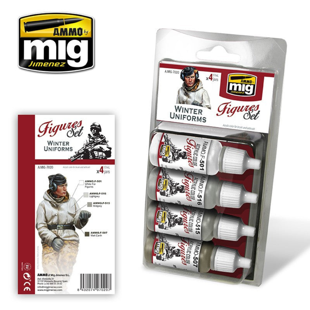 AMMO by MIG 7020 Winter Uniforms Paint Set – WWII Figure Acrylic Colors ...