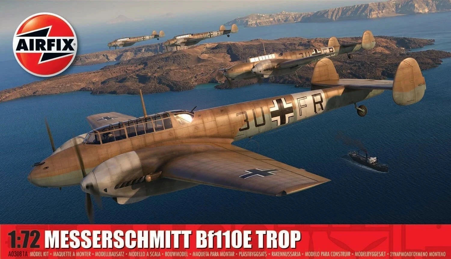 Airfix Messerschmitt Bf110E TROP 1:72 Scale Plastic Model Airplane Kit ...